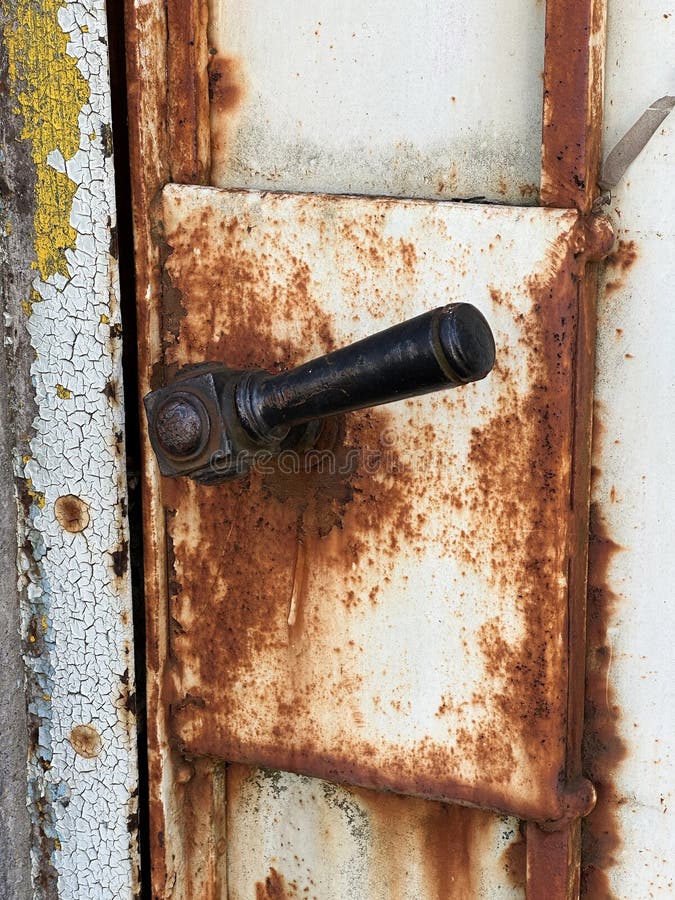 Metal Door Handle of a Rusty Old Door Stock Photo - Image of closeup ...