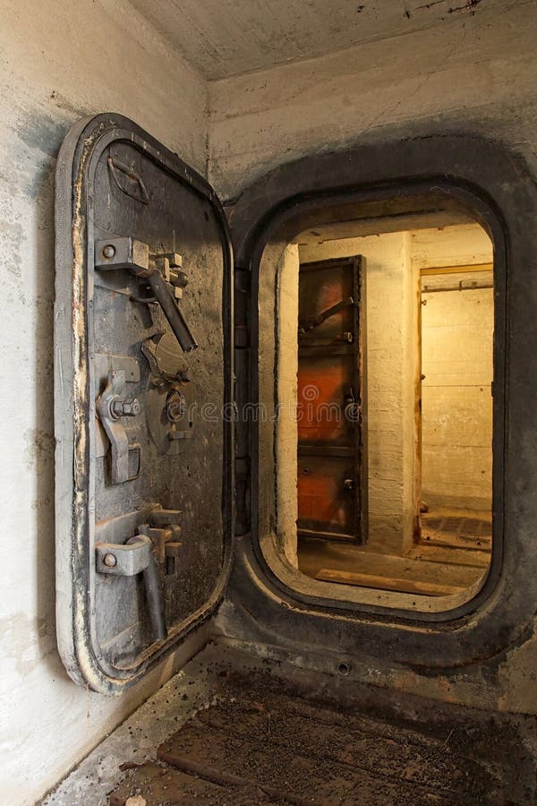 Bunker door. stock photo. Image of vintage, strong, design - 346497220