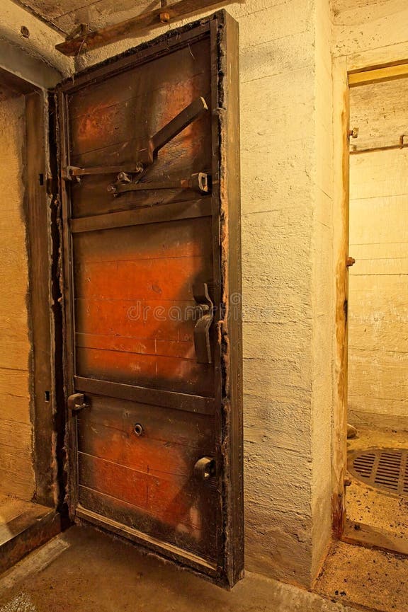 Bunker door. stock image. Image of underground, security - 346497323