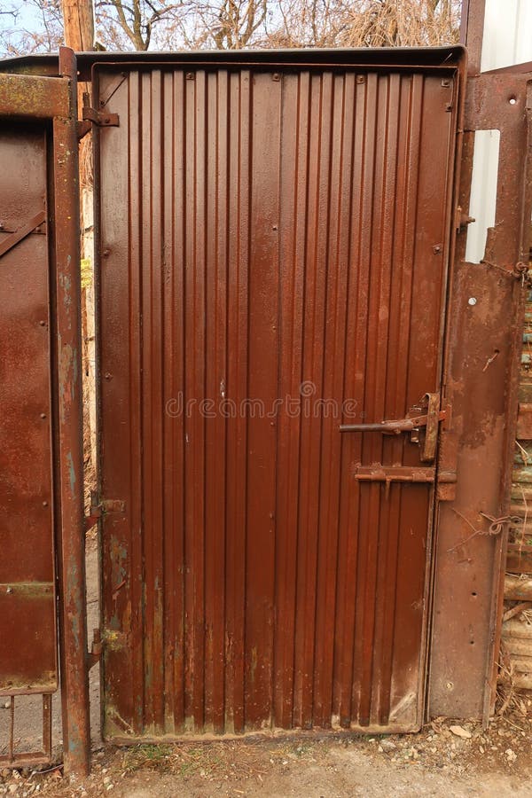 Metal Door with an Interesting Lock Design Stock Photo - Image of lock ...