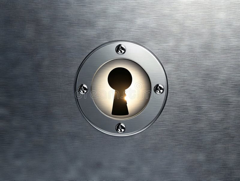 A Metal Door with a Keyhole in the Middle of it Stock Image - Image of ...