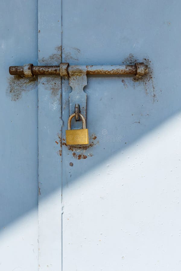 Metal door lock stock photo. Image of storage, mechanical - 33182604
