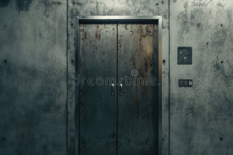 A Metal Door Opens into an Empty Room Stock Photo - Image of room ...