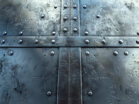 A Metal Door with Rivets and Rivets Stock Photo - Image of element ...