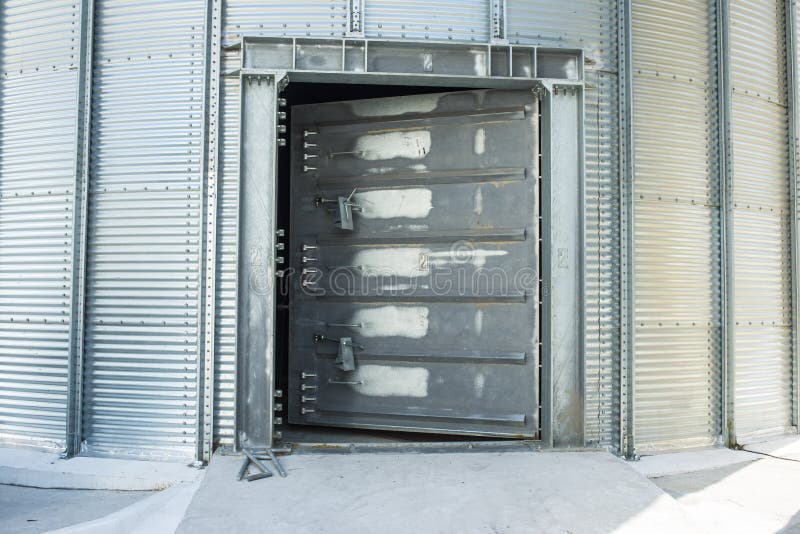 Steel Grain Bin Door stock photo. Image of bins, horizontal - 96435234