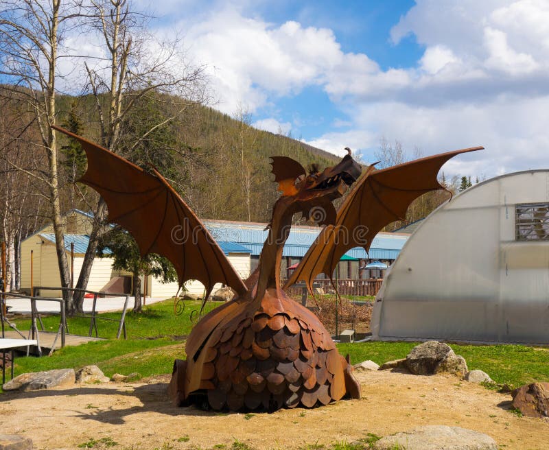 A Metal Dragon at Chena Hot Springs Editorial Stock Image - Image of ...