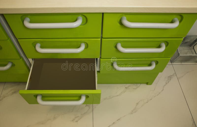 Metal drawers stock image. Image of green, home, indoor - 59210651