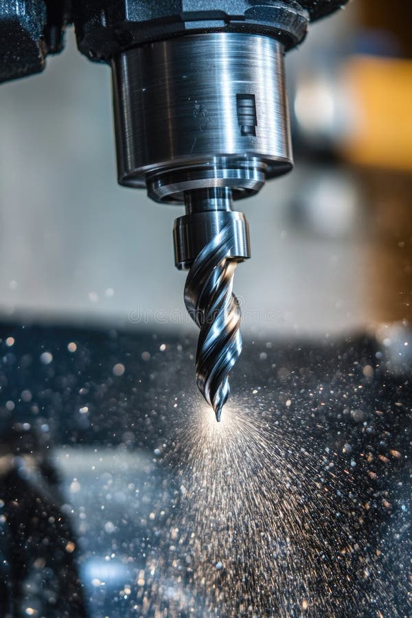 Metal Drilling Process stock photo. Image of workshop - 375024650