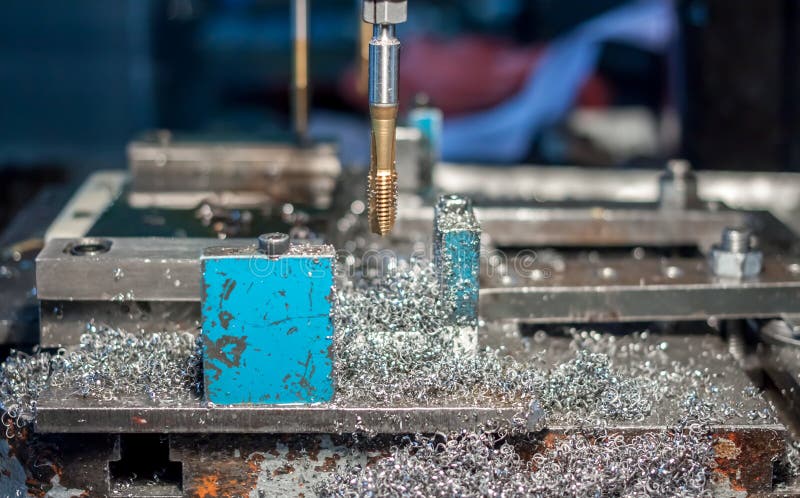 Metal drilling and tapping stock photo. Image of steel - 83755274