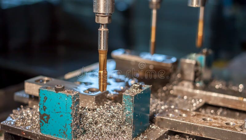 Metal drilling and tapping stock photo. Image of turning - 83755444