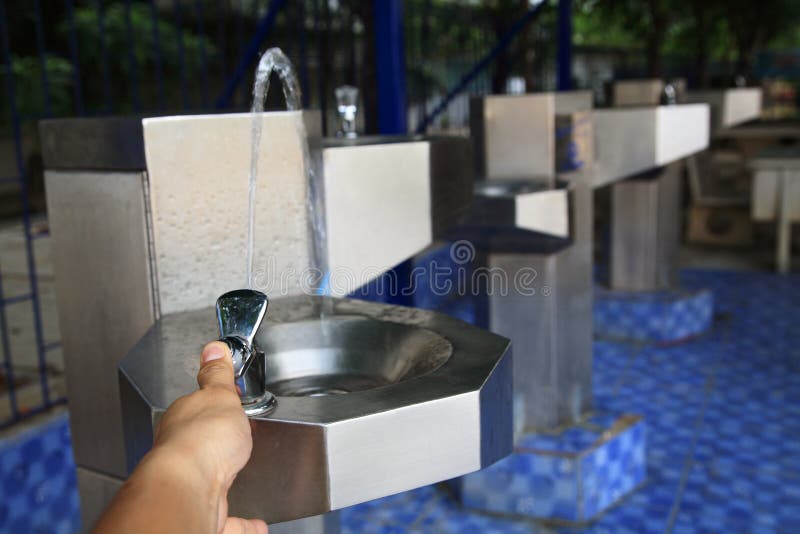 Metal drinking fountain stock photo. Image of flow, bowl - 38484172