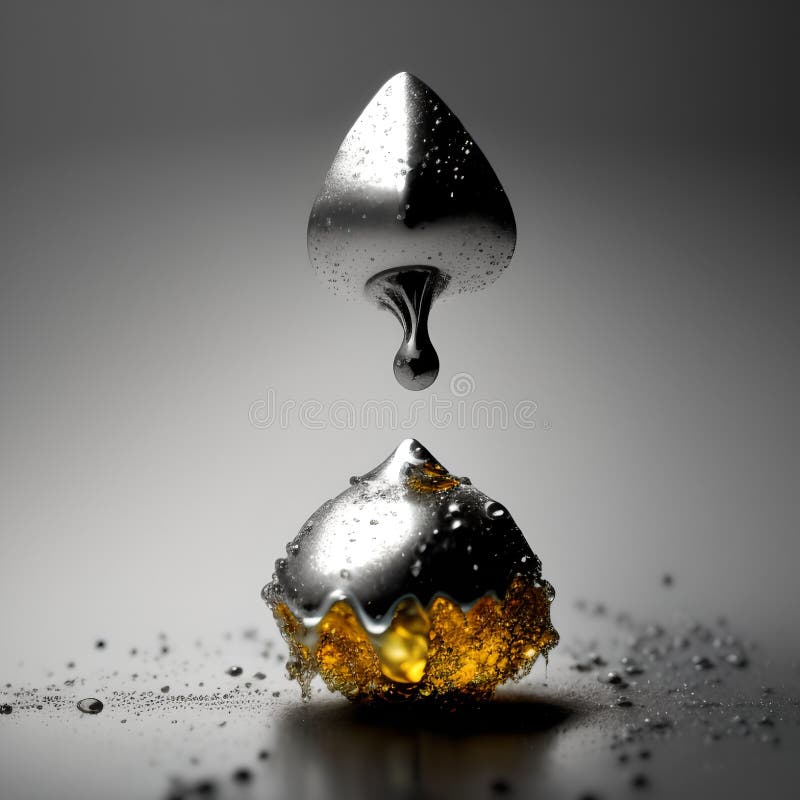 Metal Drop, Generative AI Illustration Stock Illustration ...