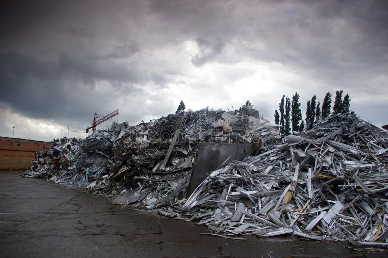 Metal dump ground stock image. Image of crane, dumping - 3054959