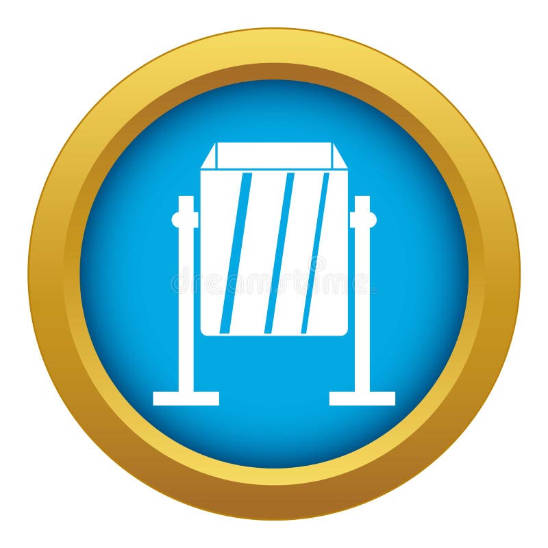 Metal Dust Bin Icon Blue Vector Isolated Stock Vector - Illustration of ...