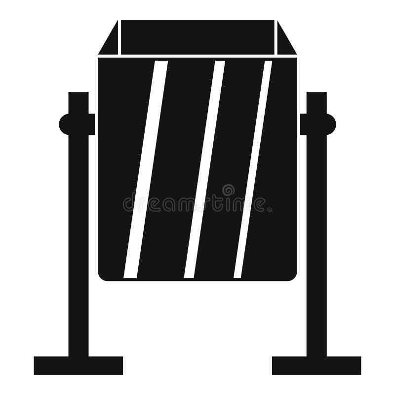 Metal Dust Bin Icon, Simple Style Stock Vector - Illustration of ...