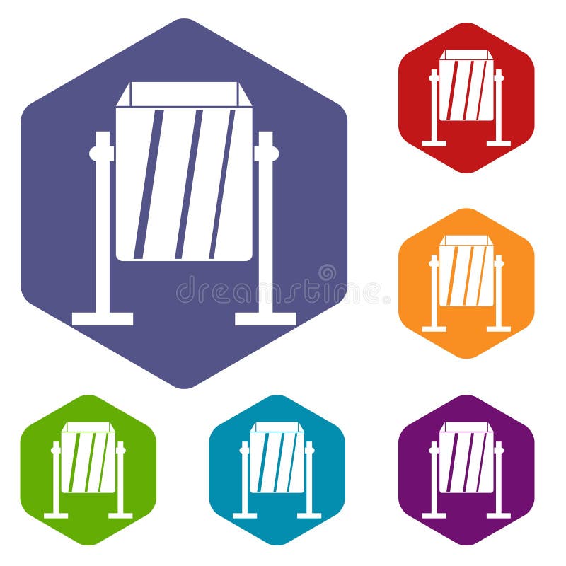 Metal Dust Bin Icons Set Hexagon Stock Vector - Illustration of empty ...