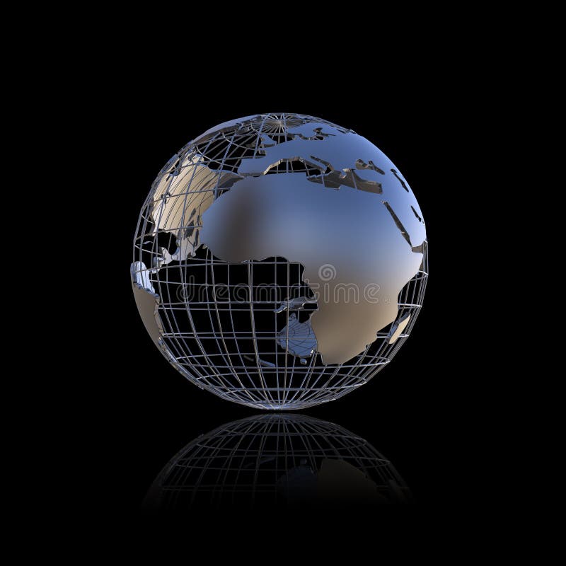 Metal earth globe stock illustration. Illustration of shiny - 45402925