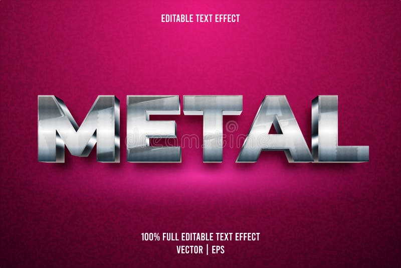 Metal Editable Text Effect Metallic Style Stock Vector - Illustration ...