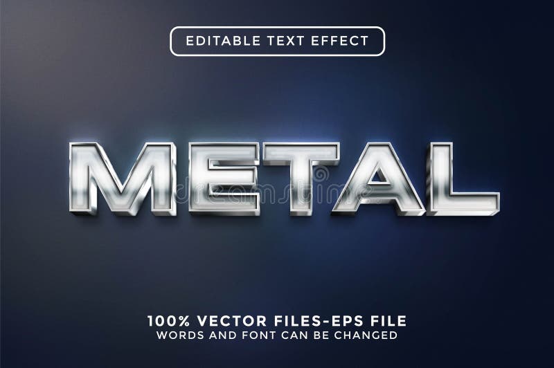 Metal Editable Text Effect stock vector. Illustration of future - 270334283