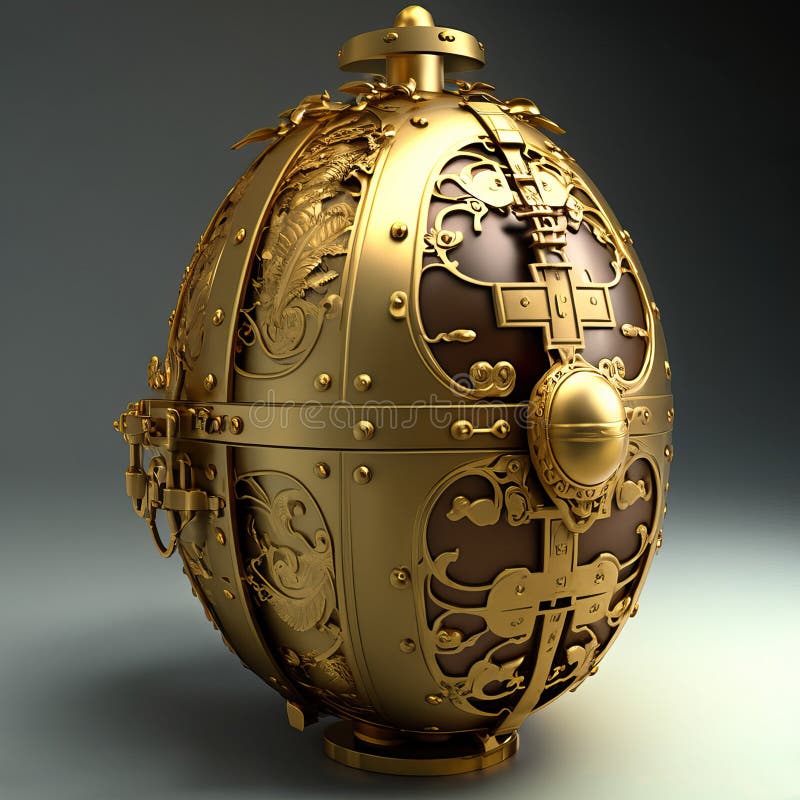 Metal Egg. Made in Steampunk Style Stock Photo - Image of element ...