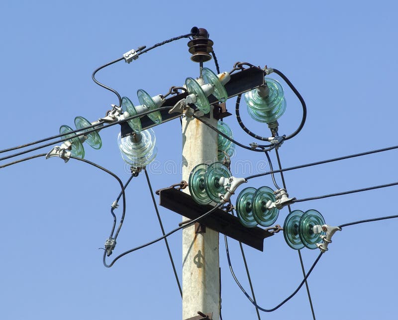 Metal electric post stock image. Image of line, pole - 33970777