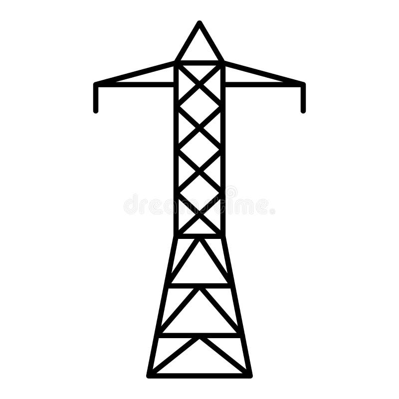 Metal Electric Tower Icon, Outline Style Stock Vector - Illustration of ...