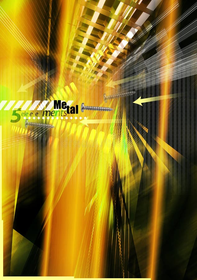 Metal Element. Conceptual Image Stock Illustration - Illustration of ...