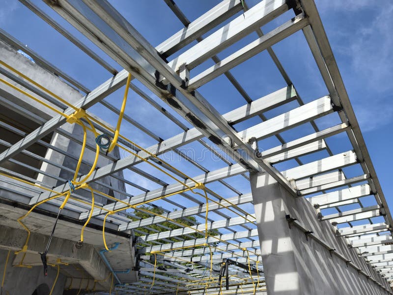 Metal Engineering Structure on a Construction Site Stock Photo - Image ...