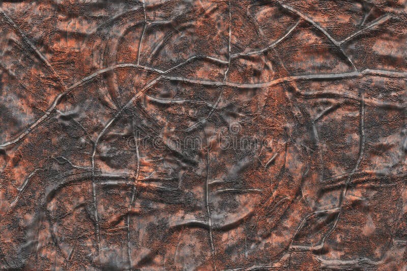 3D Rendering- Copper Metal Destroyed. Background Bronze Stock ...