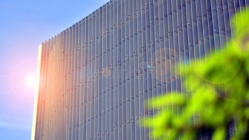 Metal Facade of the Building. Stock Image - Image of room, line: 279734103