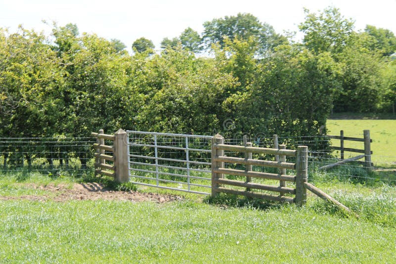 Metal Farm Gate. stock photo. Image of bridleway, hike - 69305592