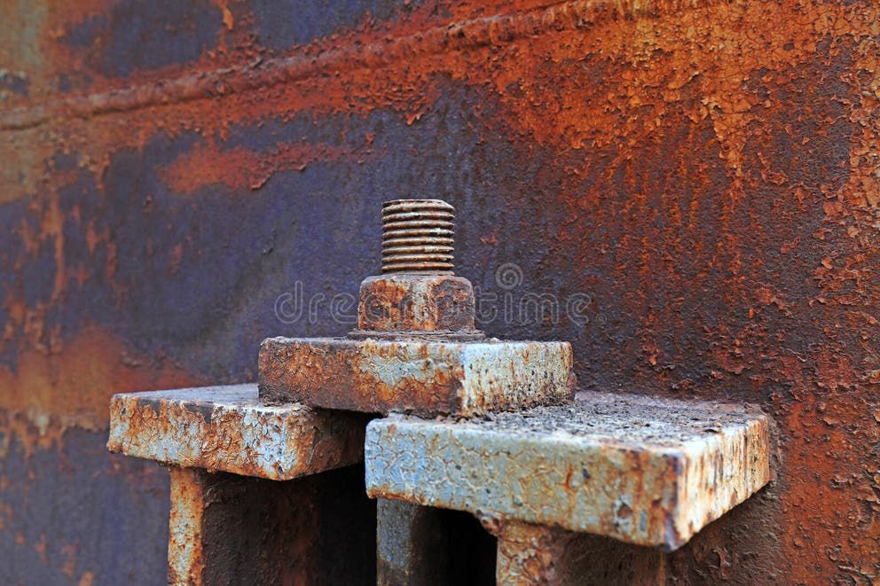 Metal Fasteners with Oxidized Rust Stock Image - Image of weathering ...