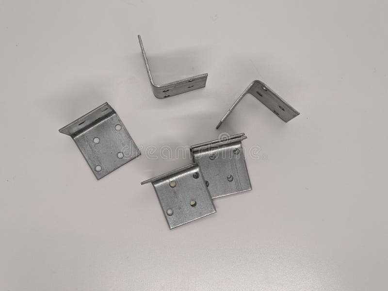 Metal Fastening Corners on a White Background. Stock Image - Image of ...