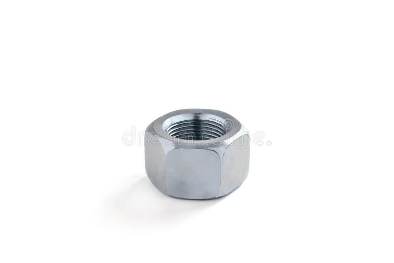Metal Fastening Nut on a White Background Stock Photo - Image of bolt ...