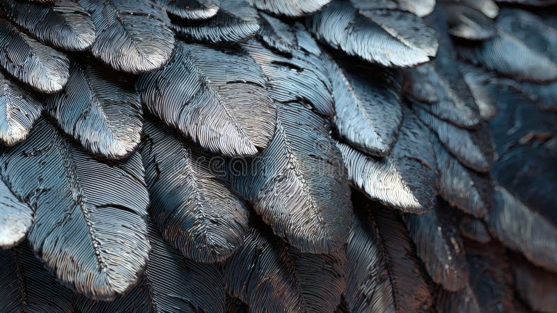 Metal Feathers Sculpted Art Metallic Texture Stock Photo - Image of ...