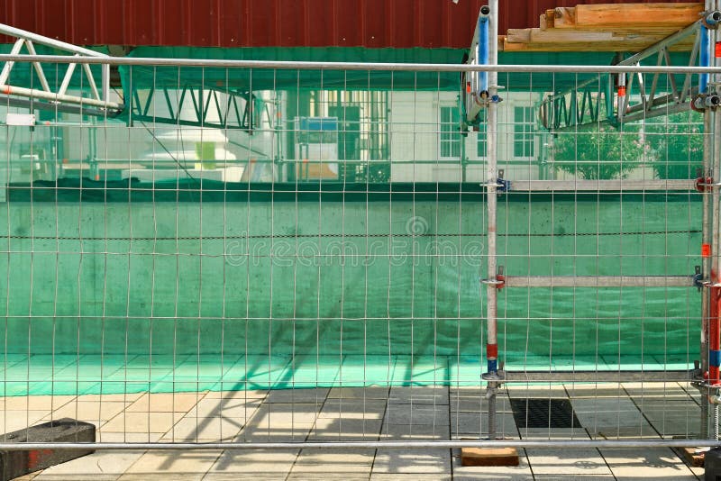 Metal Fence Blocking Construction Site Stock Image - Image of ...
