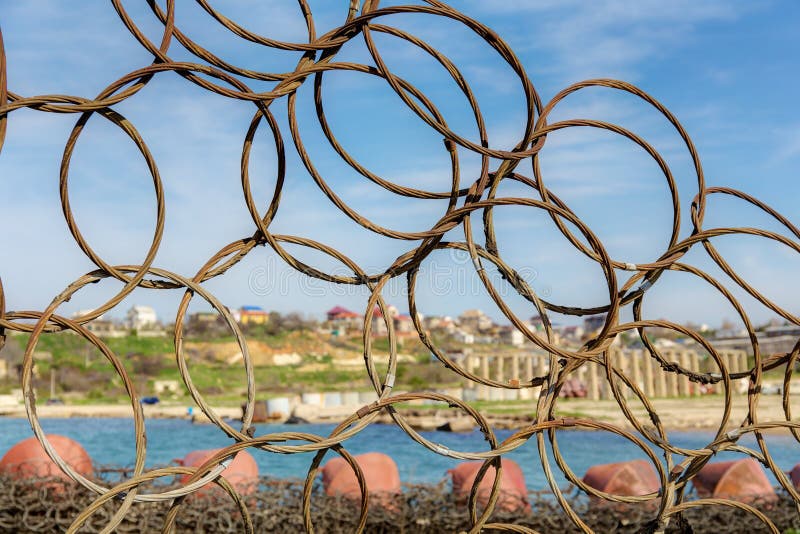Metal fence loading dock stock photo. Image of steel - 140052672