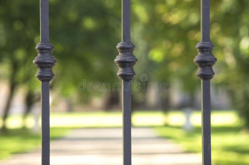 Metal fence rods close up stock photo. Image of beams - 74449612