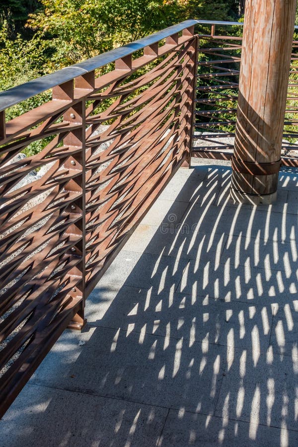 Metal Fence and Shadows stock photo. Image of shadow - 76667712