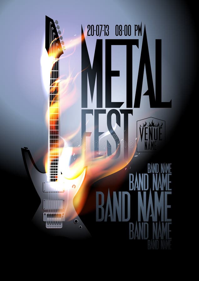 Metal Fest Design Template. Stock Vector - Illustration of design ...
