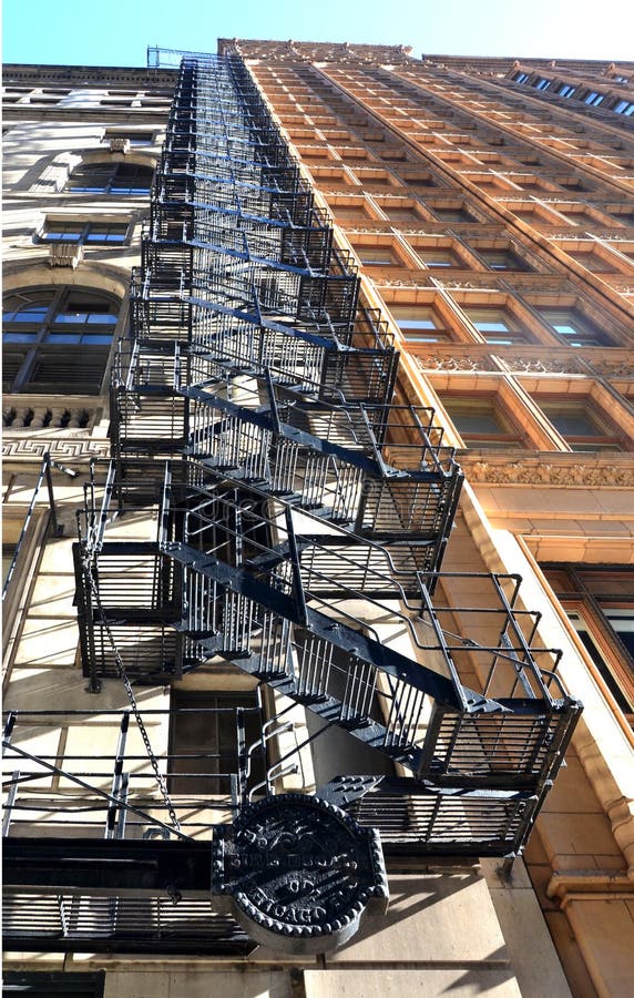 Metal Fire Escape in Chicago Stock Photo - Image of stairs, america ...