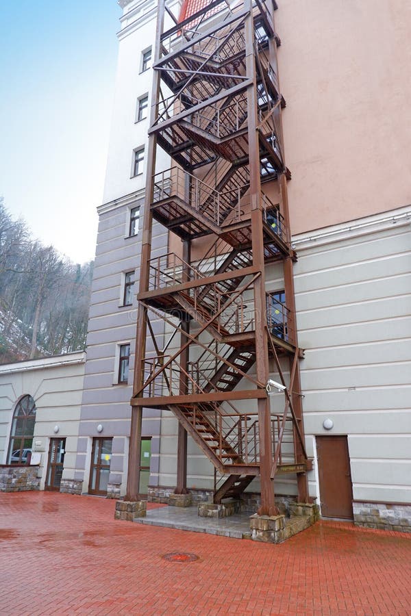 Metal fire escape stock image. Image of ...
