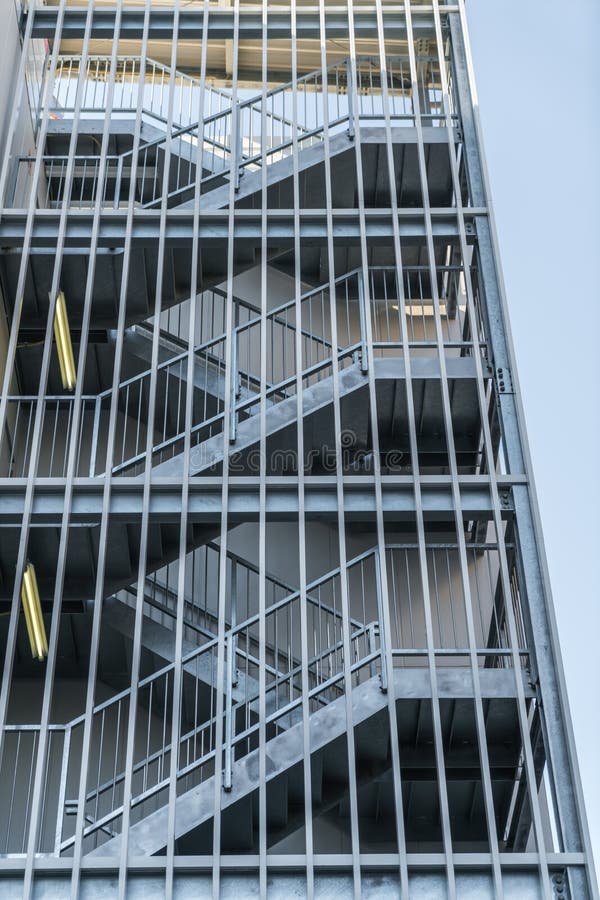 Metal Fire Escape Outside Building . Stock Photo - Image of exterior ...