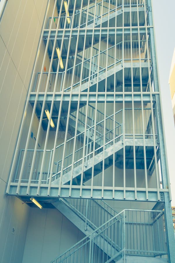 Metal Fire Escape Outside Building . ( Filtered Image Processed Stock ...