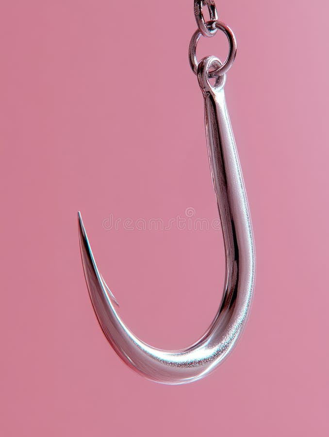 Metal Fish Hook Pink Background Shiny Sharp Stock Photos - Free ...