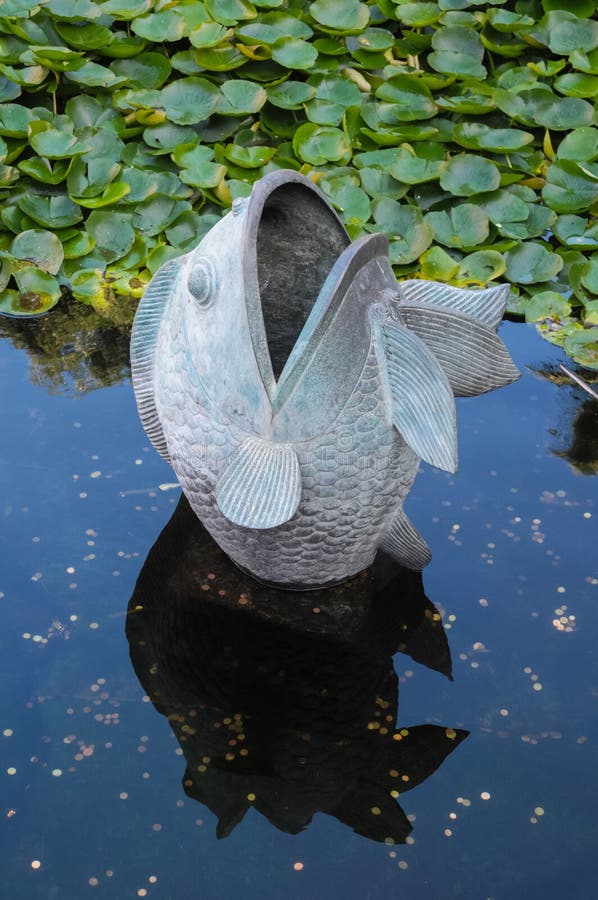 Metal Fish Statue stock image. Image of statue, water - 36707761