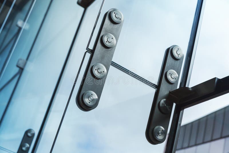 Metal Fixing with Bolts for Glass Windows Stock Image - Image of ...