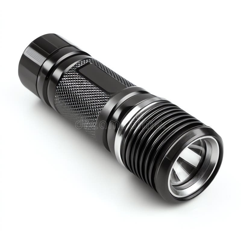Metal Flashlight Close Up View Tool Stock Illustration - Illustration ...