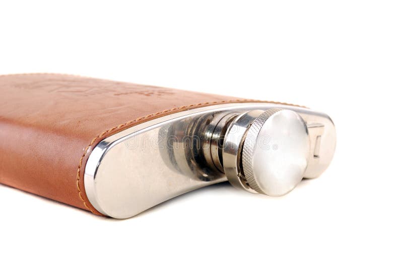 Metal flask stock image. Image of chrome, container, drinker - 11754327