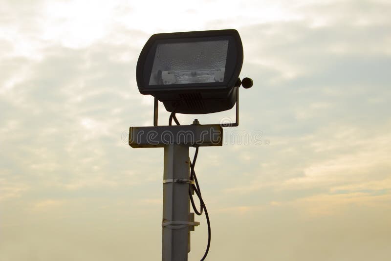 Metal Floodlight for Street Lighting Stock Photo - Image of electrical ...